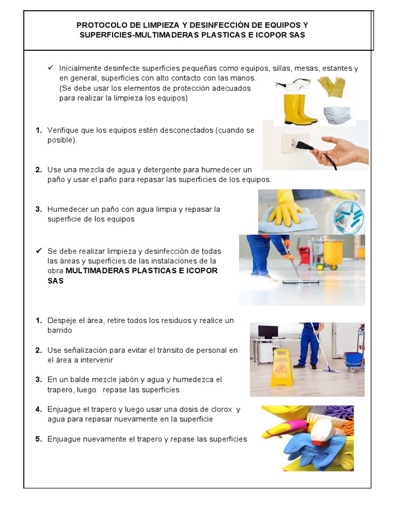 Protocolo de Limpieza y Desinfeccion | PDF
