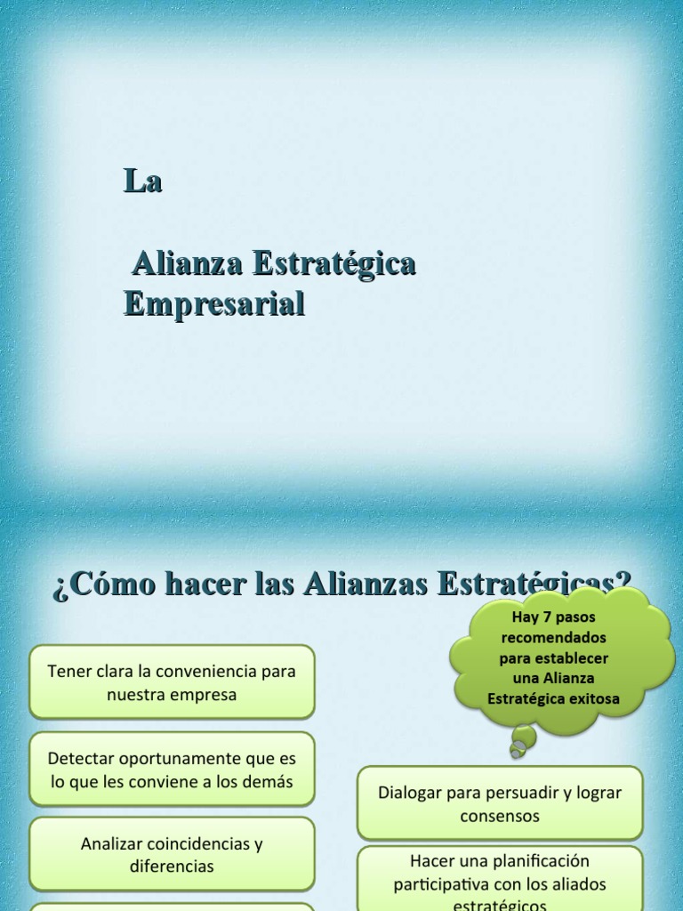 Alianzas Estrategicas | PDF | Proyecto conjunto | Planificación