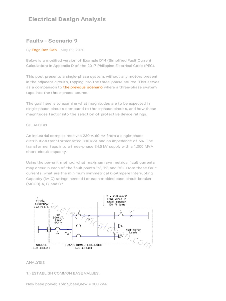 Example Short Circuit Current Faults - Scenario 9 | PDF | Electrical ...