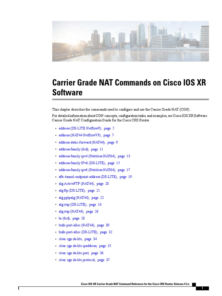 Carrier Grade NAT Commands | PDF | I Pv6 | Port (Computer Networking)