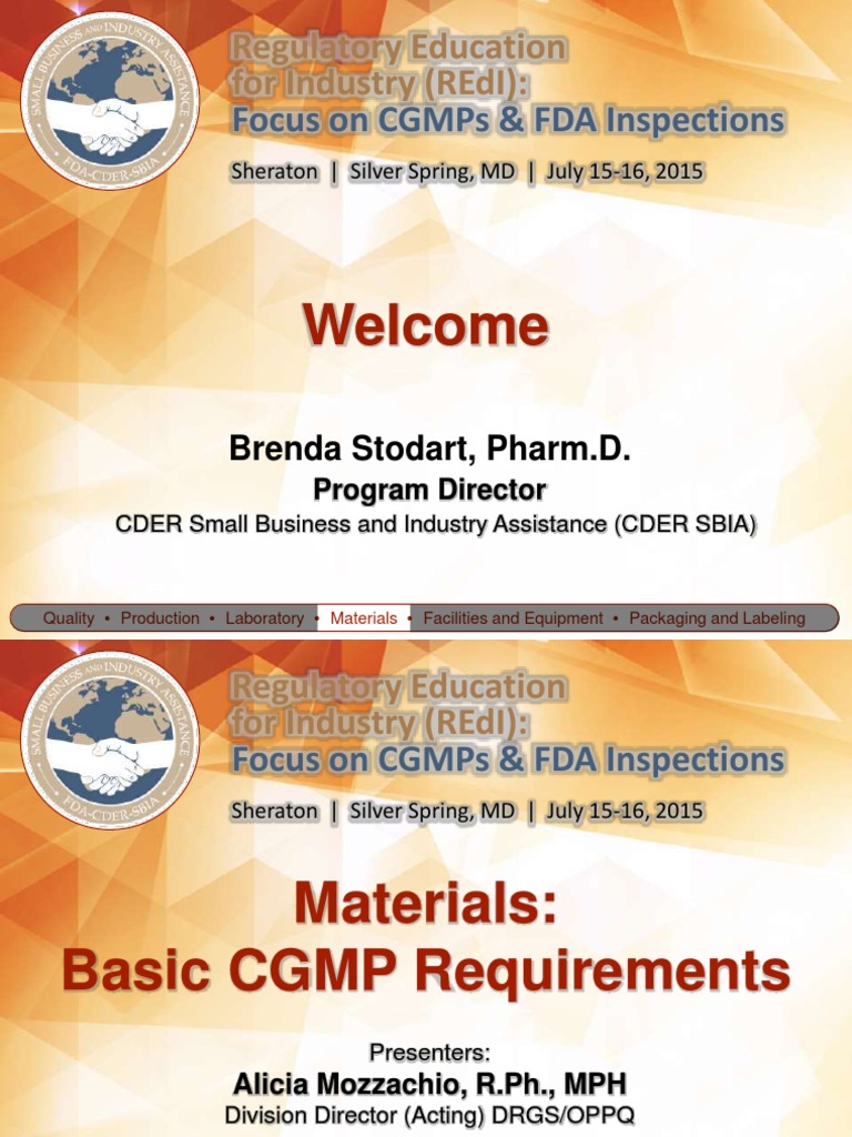 Focus On Cgmps & Fda Inspections: Welcome | Download Free PDF ...