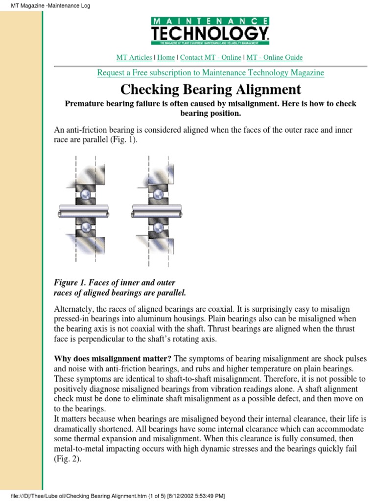 Checking Bearing Alignment | PDF | Bearing (Mechanical) | Machines