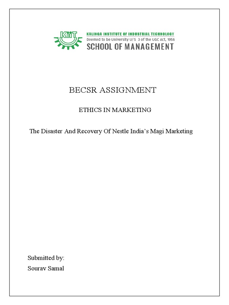 Becsr Assignment | PDF | Nestlé | Brand