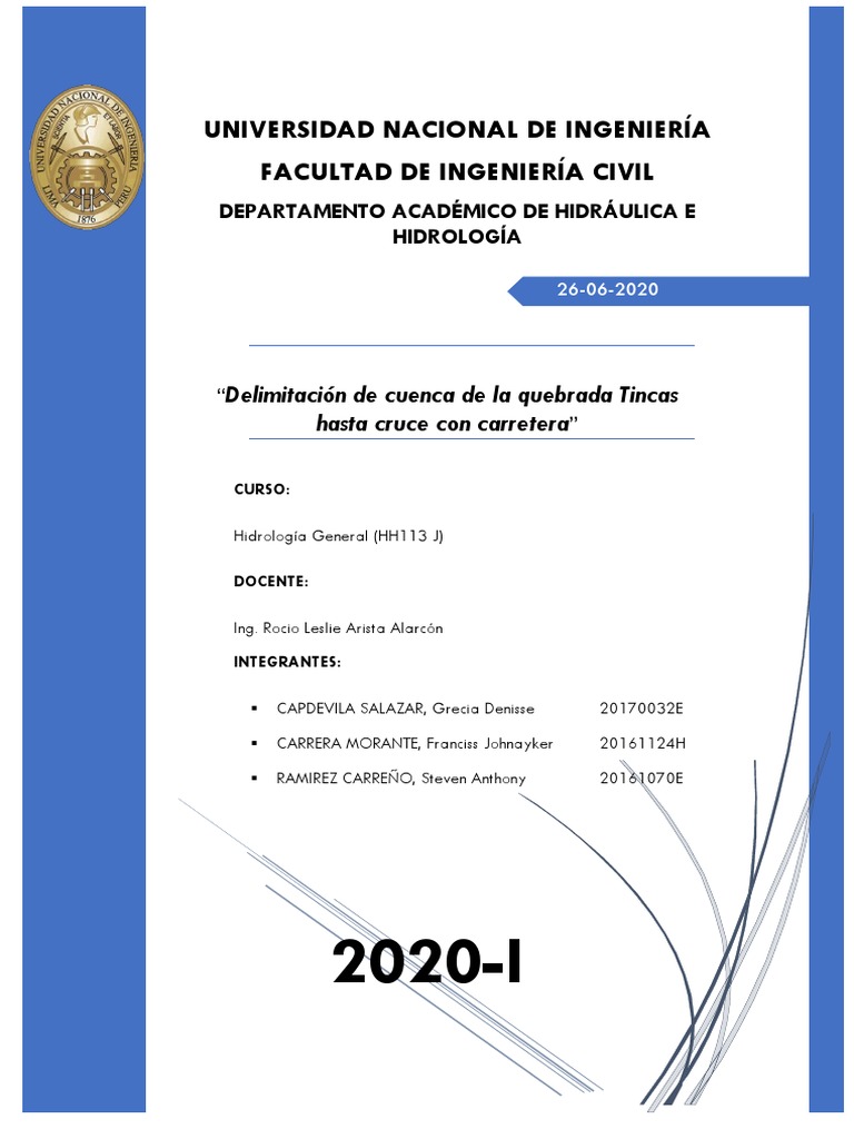 PC01 - Hidrologia General PDF | PDF | Hidrología | Ingeniería hidráulica