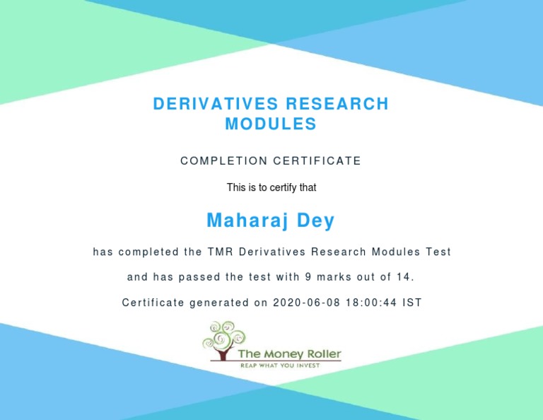 Derivatives Research Module Completion | PDF