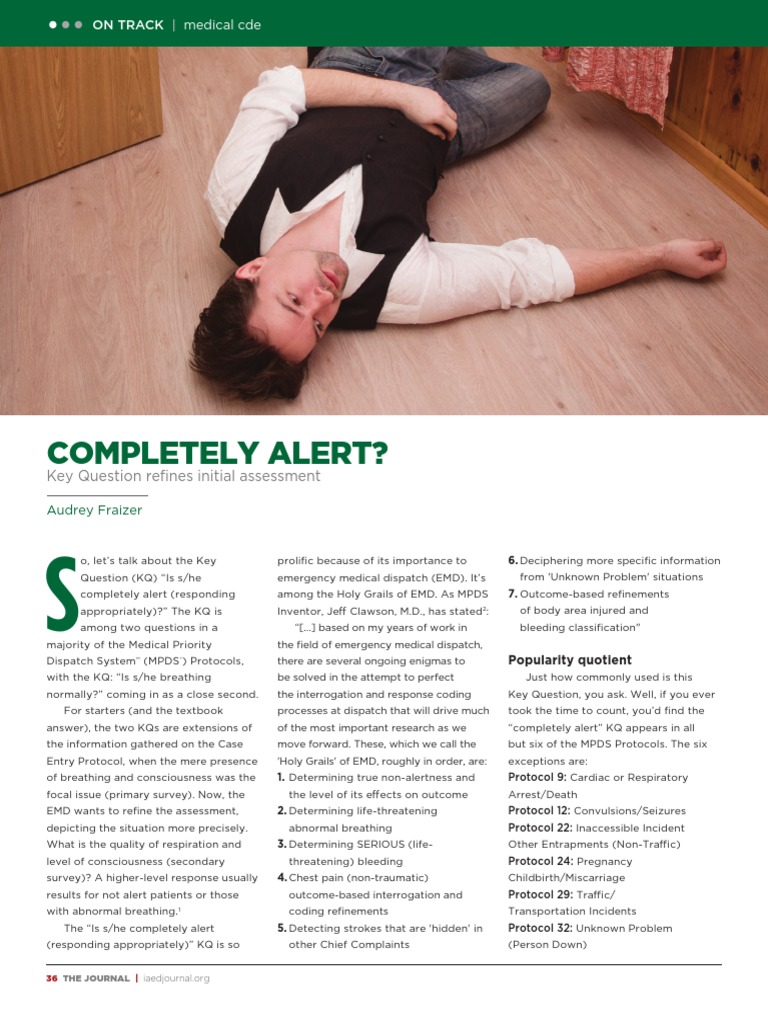 Completely Alert?: Key Question Refines Initial Assessment | PDF ...