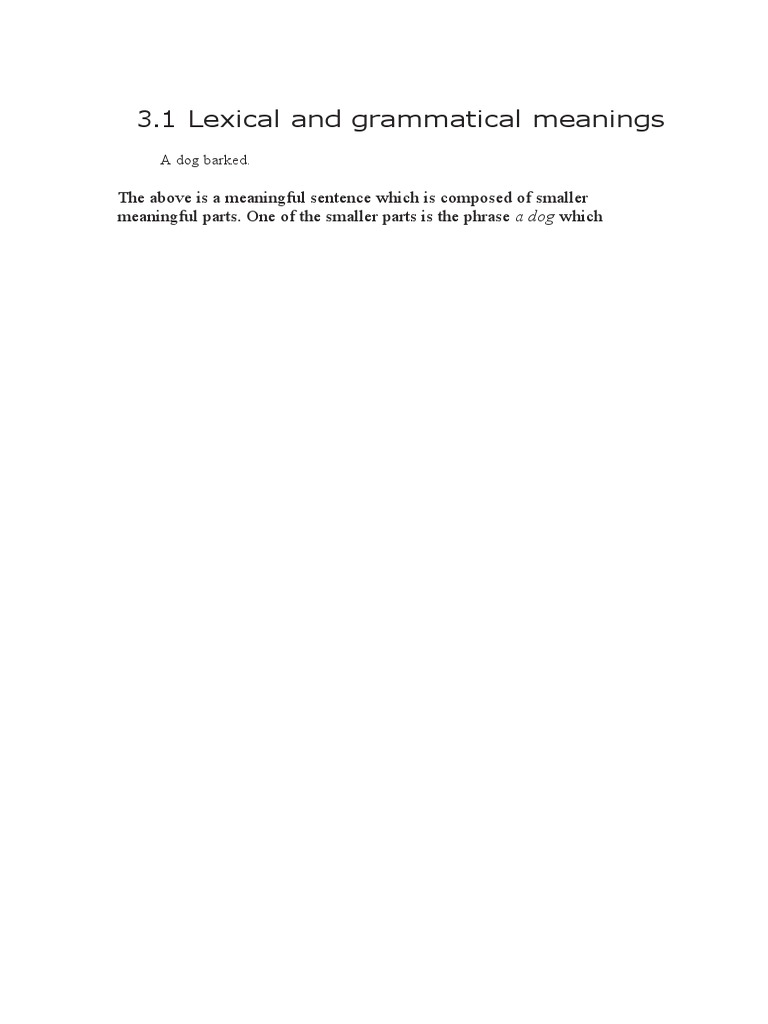 Lexical and Grammatical Meanings | PDF | Lexicon | Grammatical Number