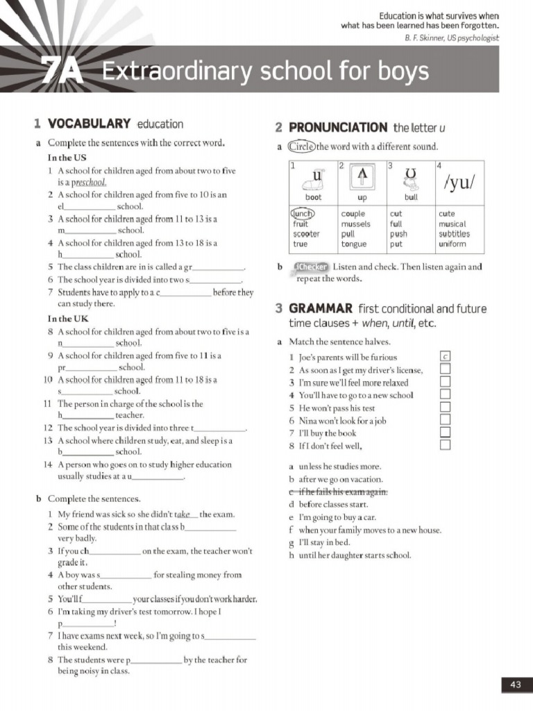 American English File 3 Workbook Unit 7 | PDF