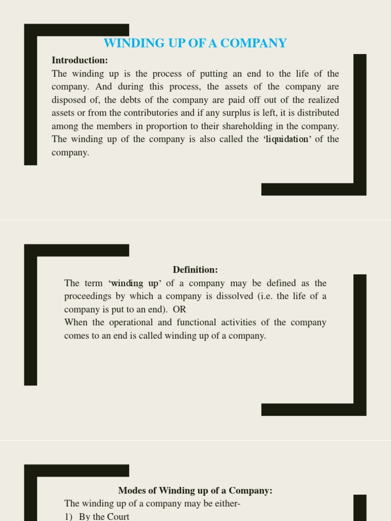 Winding Up of A Company PDF | PDF | Liquidation | Insolvency