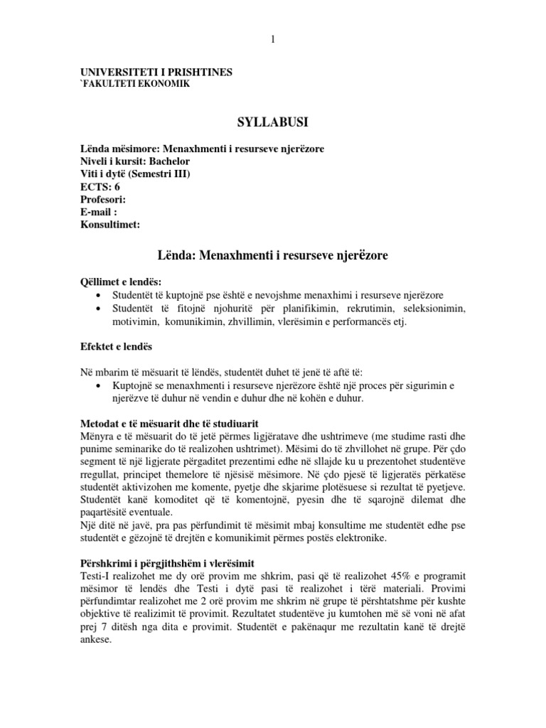 Menaxhimi I Resurseve Humane PDF | PDF