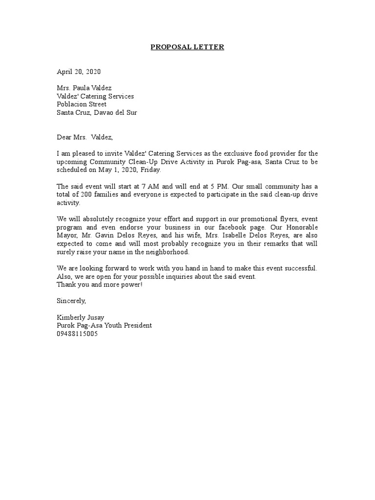 Proposal Letter | PDF