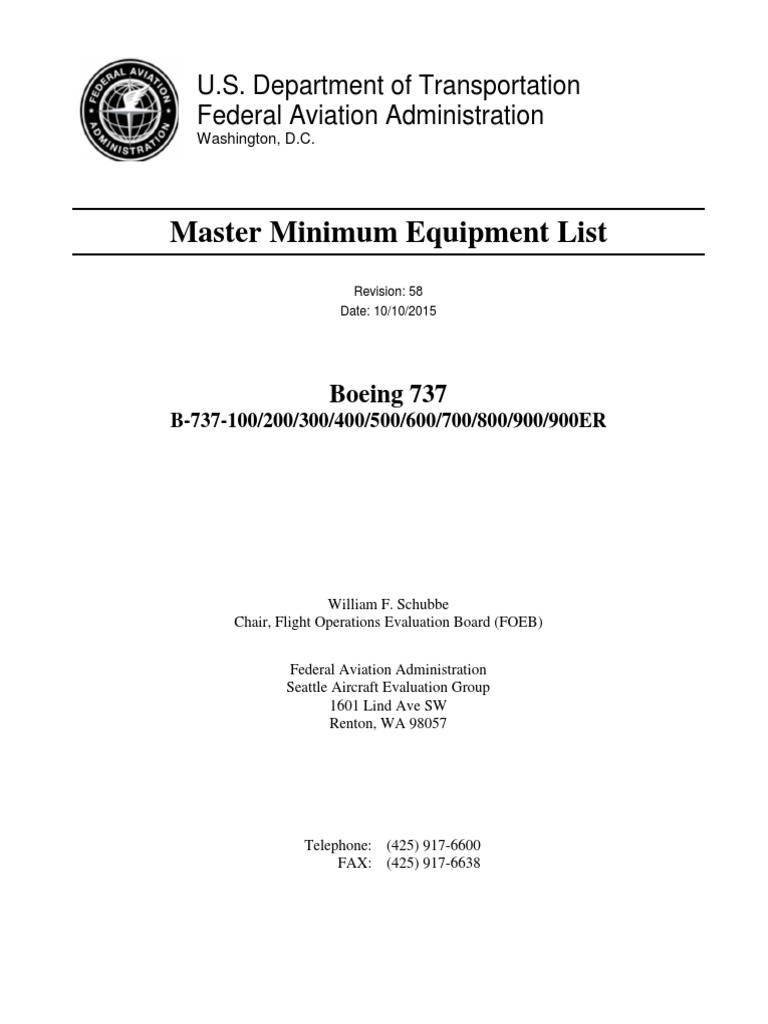 FAA Master MMEL Revision for Boeing 737 | PDF | Aeronautics | Aerospace ...