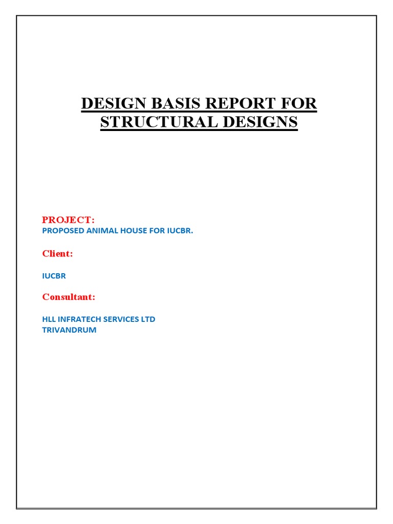 Design Basis Report For Structural Designs: Project: Client | PDF ...