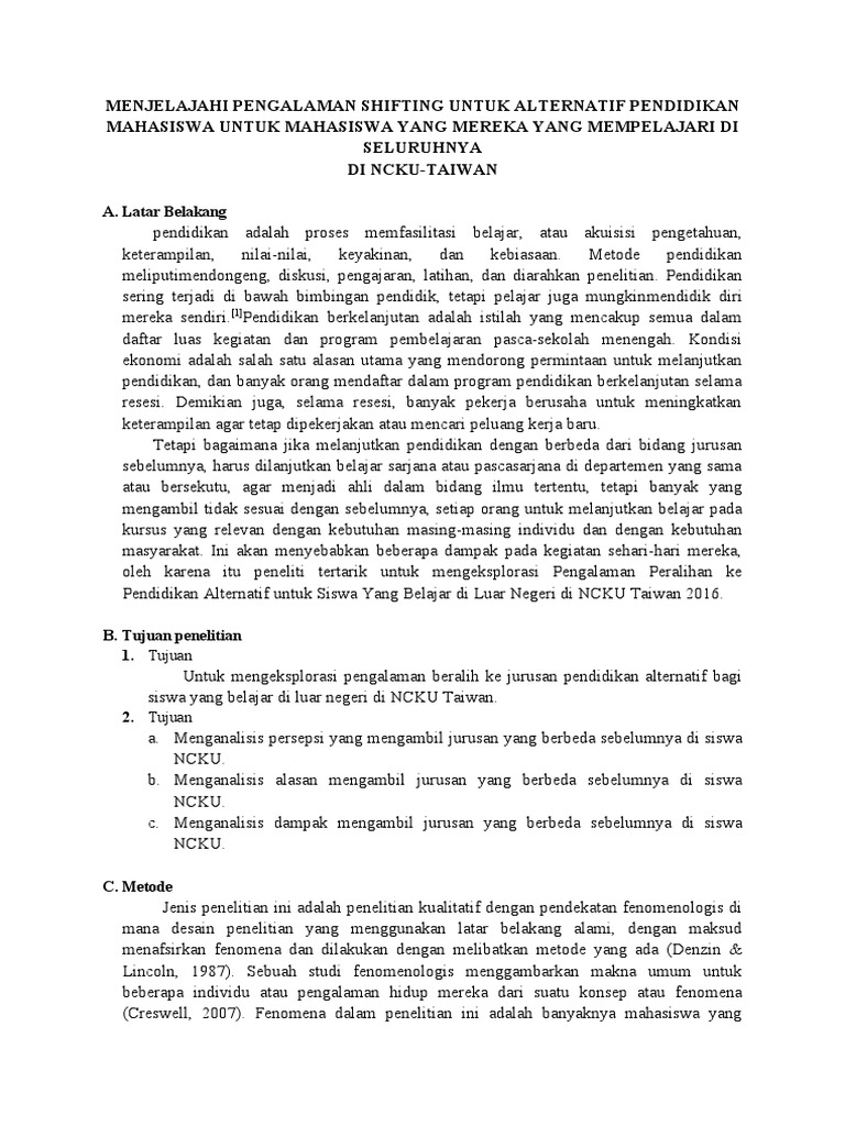 Contoh Mini Research Kualitatif - En.id | PDF | Karier & Perkembangan