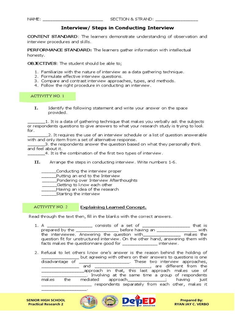 Steps for Conducting Research Interviews | PDF | Interview | Question