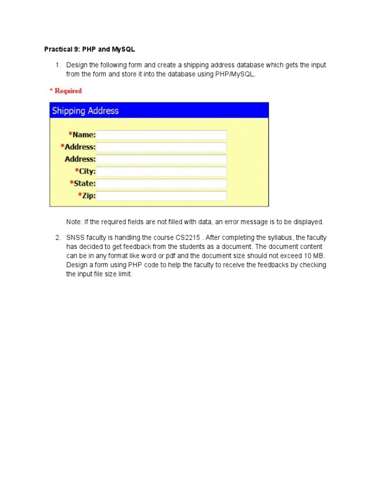 Practical 9 PHP MySQL | PDF