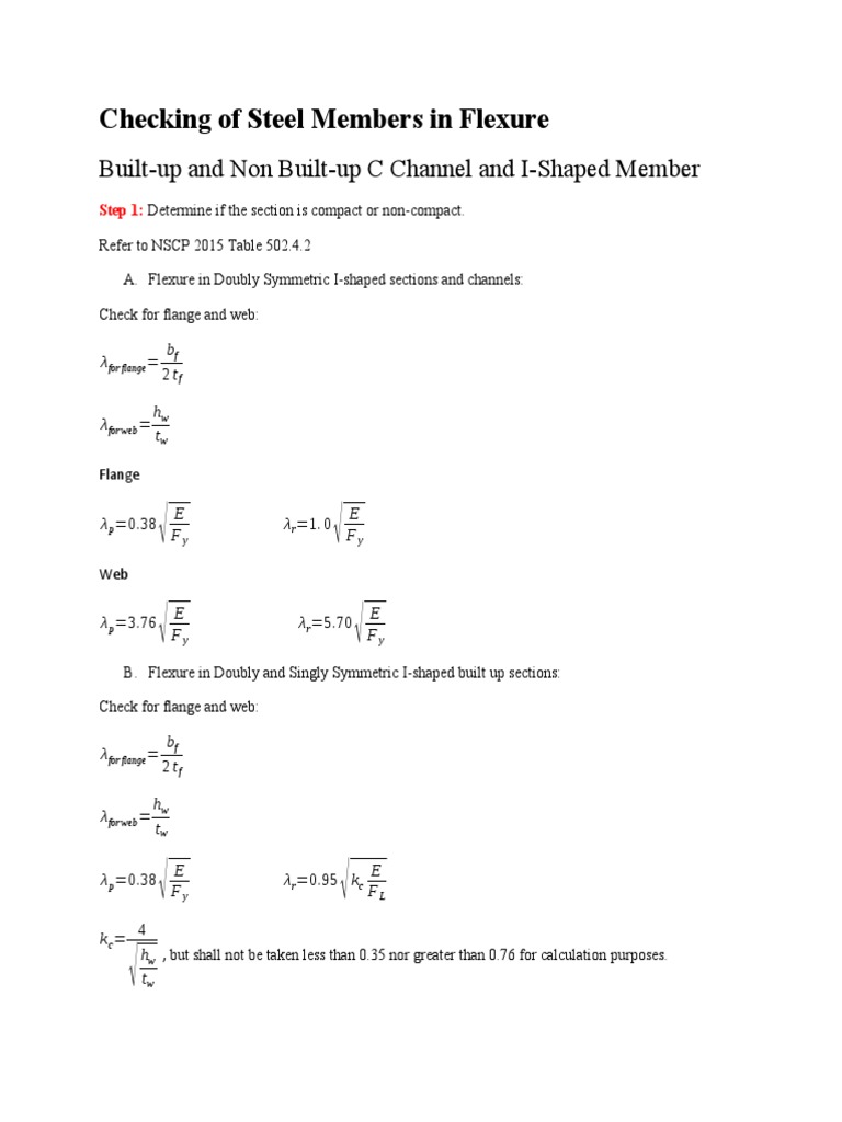 Steel Member Flexural Check Guide | PDF | Buckling | Classical Mechanics