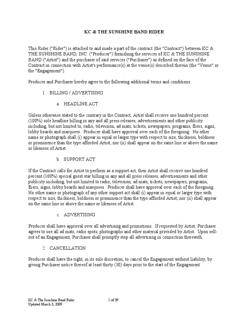 Concert Venue Contract Guide | PDF | Indemnity | Liability Insurance