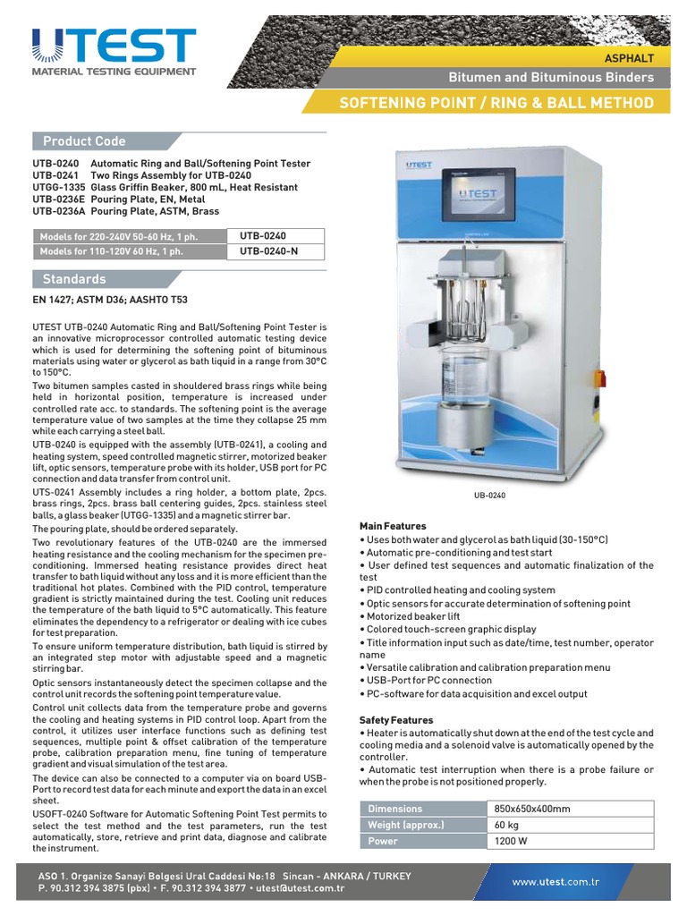 Bitumen and Bituminous Binders: Material Testing Equipment | PDF ...