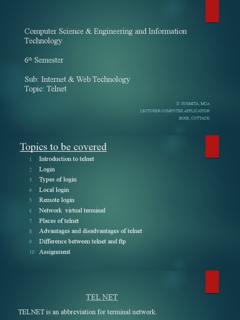 Telnet Basics for IT Students | PDF | File Transfer Protocol ...
