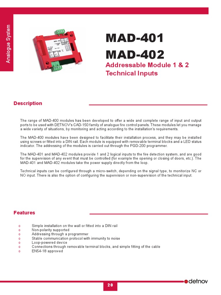 Adresabilni Modul Sa Jednim Nadziranim NO Ili NC Ulazom, Napajanje Sa ...