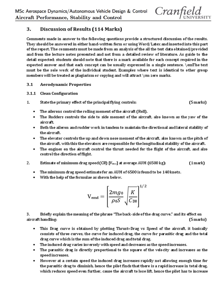 Flight Test Report (Discussions) s204948 PDF | PDF | Airspeed | Drag ...