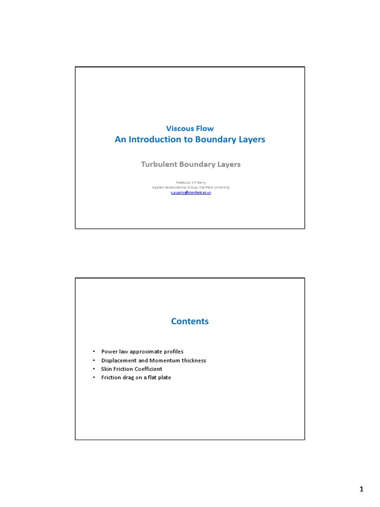 VIS 7 Turbulent Boundary Layers Oct14 | PDF | Boundary Layer | Turbulence