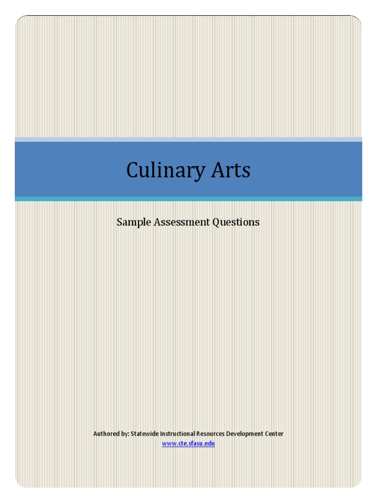Culinary Arts Sample Assessment Questions | PDF | Breads | Foods