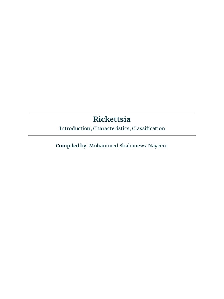 Rickettsia: Introduction, Characteristics, Classification | PDF ...