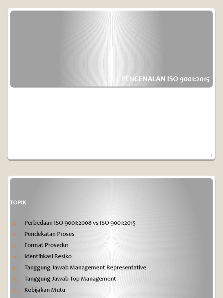 Pengenalan Iso 9001 2015 | PDF