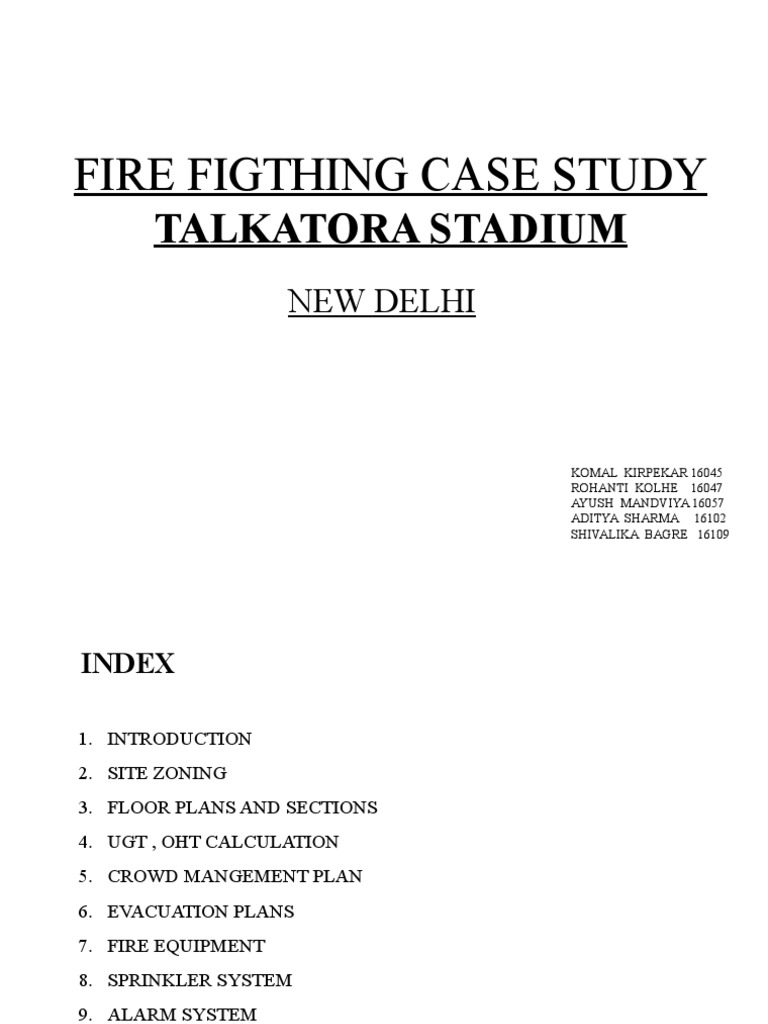 Fire Figthing Case Study Talkatora Stadium | PDF | Fire Sprinkler ...