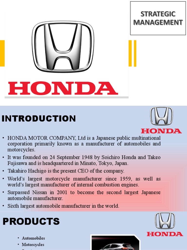 Honda Motor Company Strategic Overview | PDF | Honda | Car