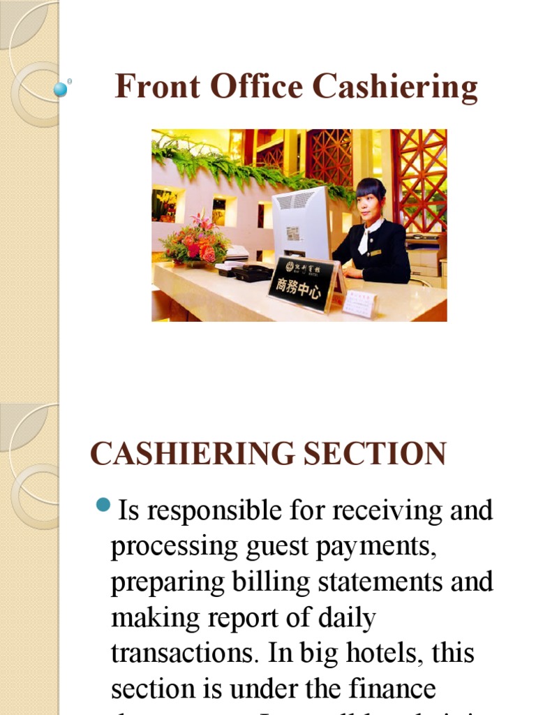 Front Office Cashiering Procedures | PDF | Credit Card | Cheque