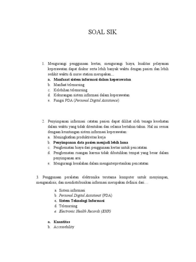 Soal Sik | PDF | Komputer