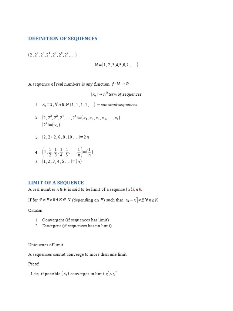 Understanding Sequences and Limits | PDF