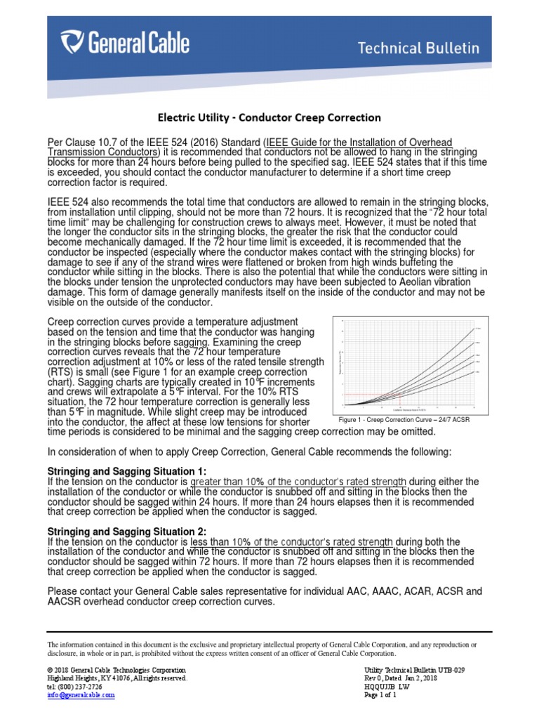 UTB 029 Conductor Creep Correction | PDF | Creep (Deformation ...