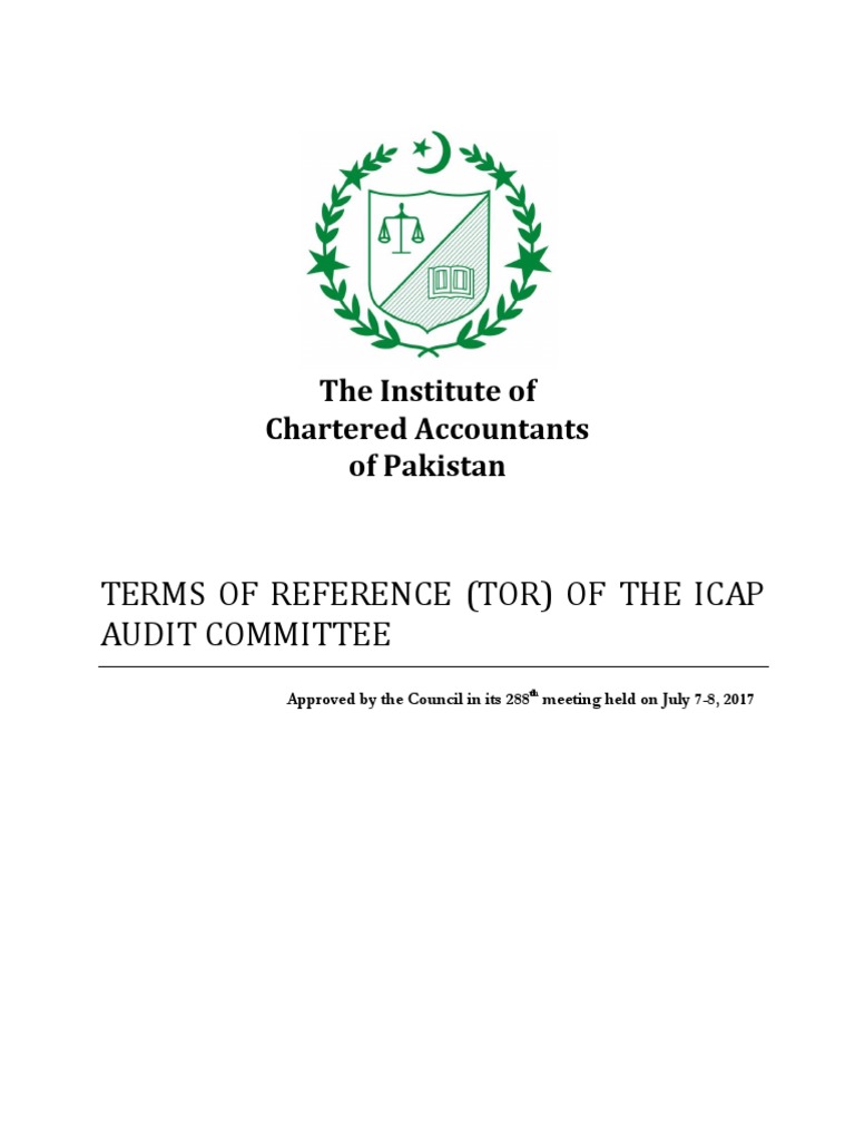 Terms of Reference (Tor) of The Icap Audit Committee | Download Free ...