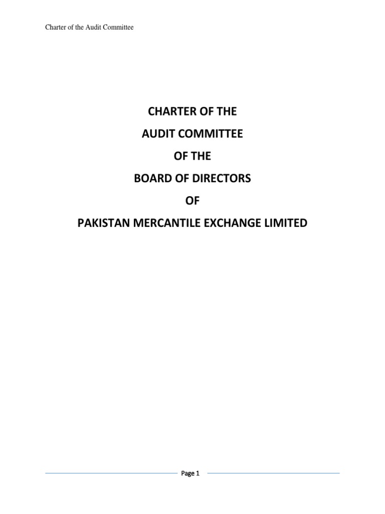 Charter of The Audit Committee of The Board of Directors | PDF | Audit ...