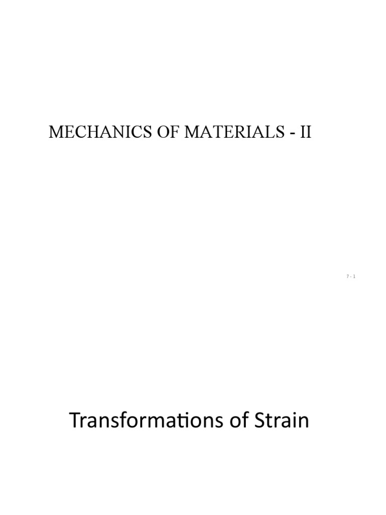 Mechanics of Materials - Ii | PDF | Deformation (Mechanics) | Stress ...