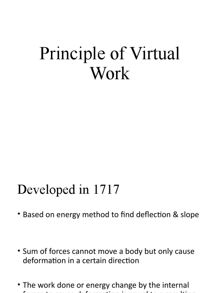 Virtual Work Principle Explained | PDF | Career & Growth | Science ...