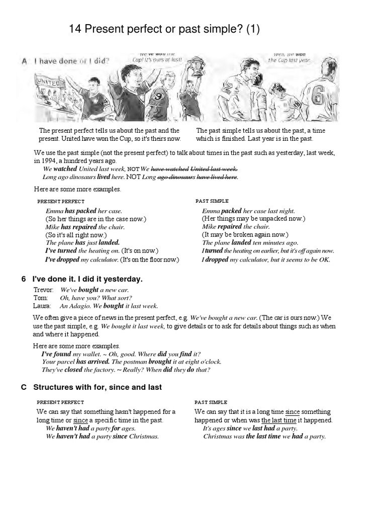 Present Perfect or Past Simple | PDF