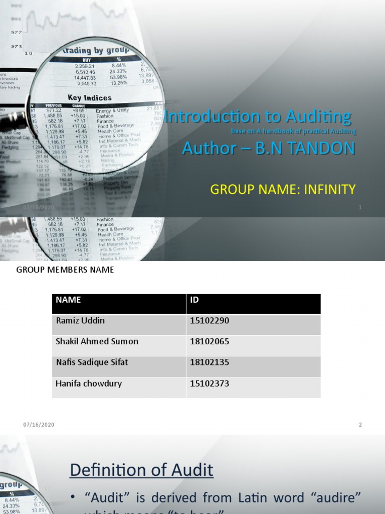 Introduction to Auditing Handbook | PDF | Bookkeeping | Audit