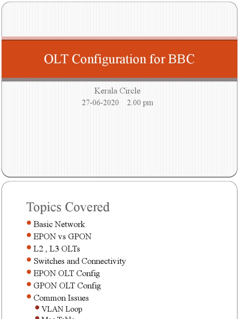 OLT Configuration Guide for FTTH | PDF | Fiber To The X | Network ...