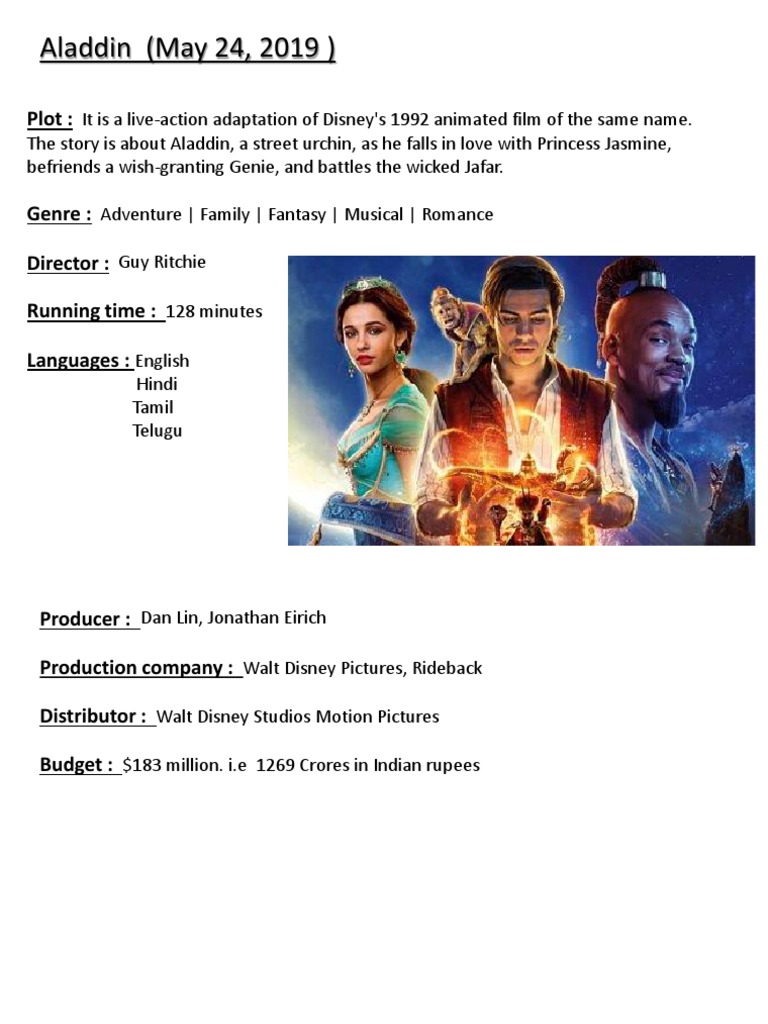 Aladdin (May 24, 2019) : Plot | PDF