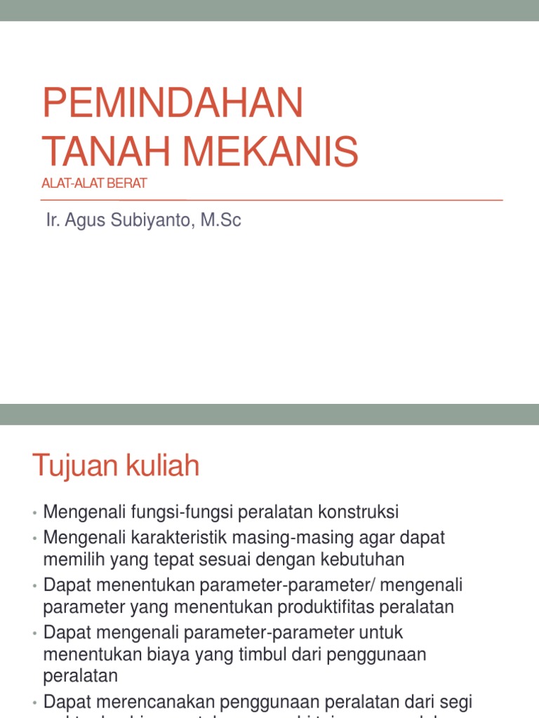 Pemindahan Tanah Mekanis PDF | PDF