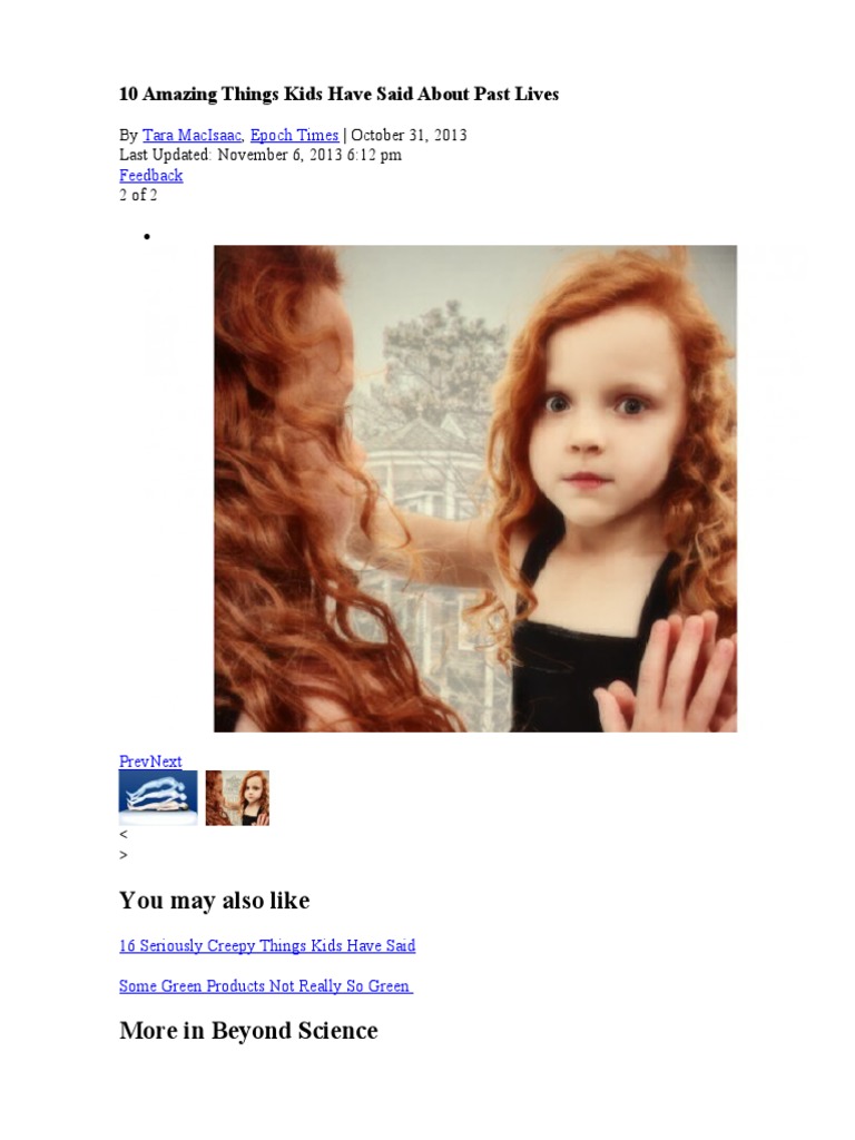 10 Amazing Past Life Stories from Kids | PDF