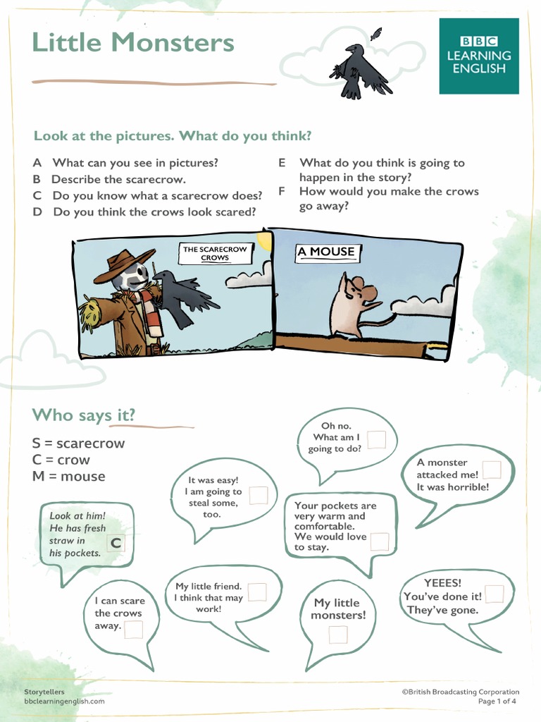 BBC - Storytellers - Little - Monsters Activities | PDF