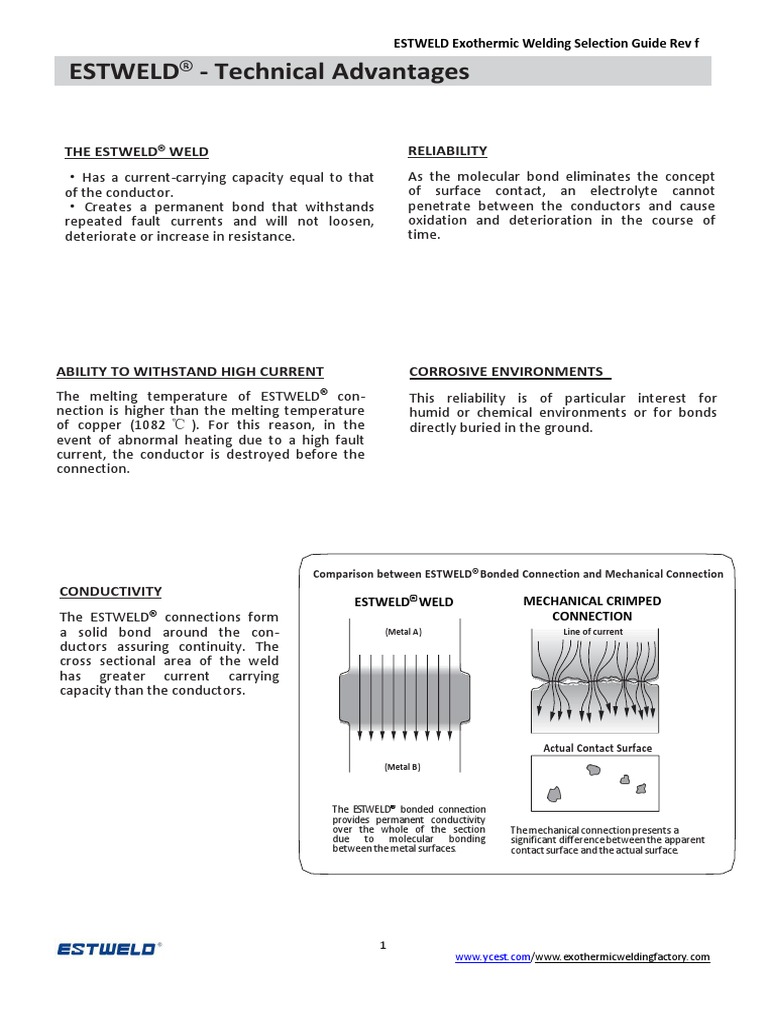 ESTWELD Exothermic Welding Selection Guide Rev F 20180613 | PDF ...
