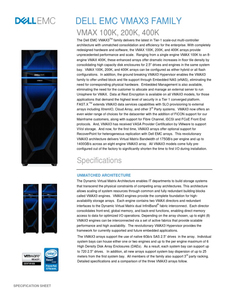 Dell Emc Vmax3 Family: VMAX 100K, 200K, 400K | PDF | Electronics ...