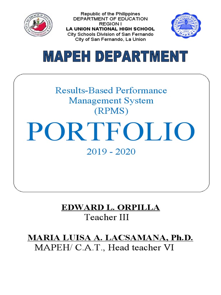 Portfolio: Results-Based Performance Management System (RPMS) | PDF